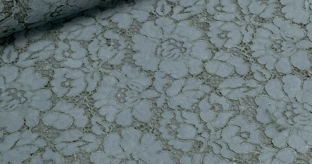 Stevig kant bloemen petrolgroen | Megastoffen