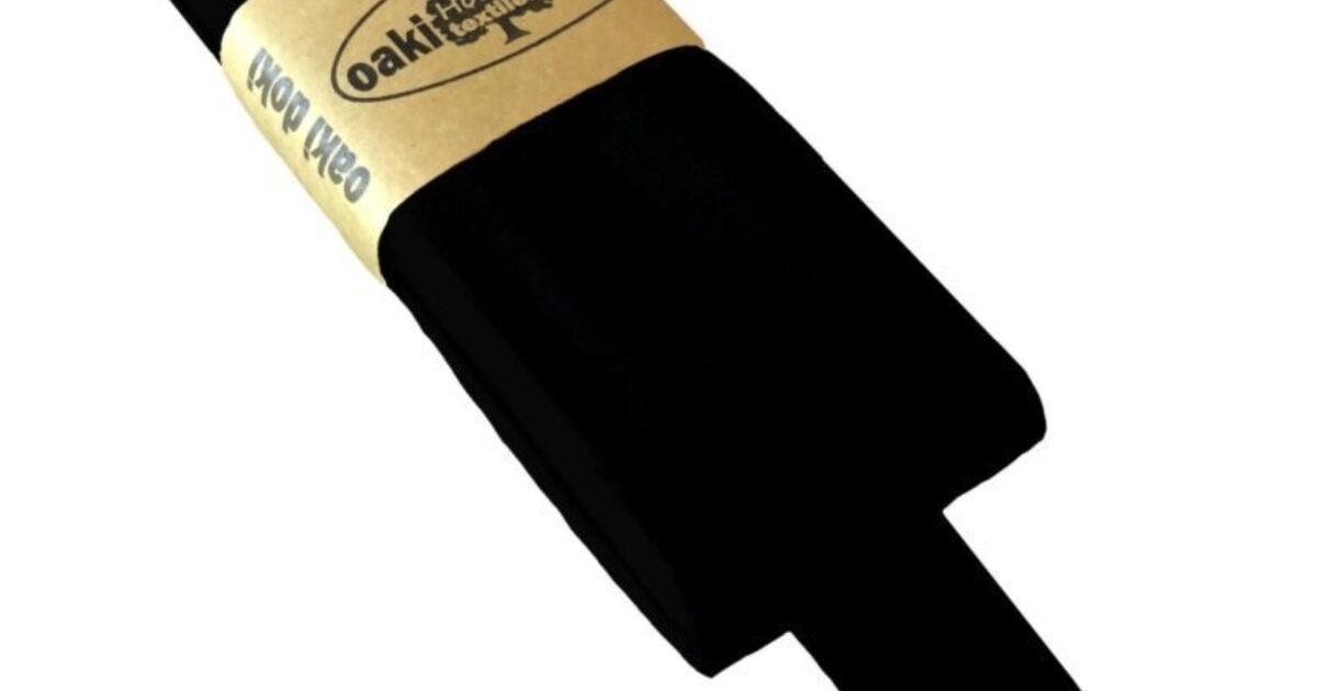 Oaki Doki Tricot Biaisband Black | Megastoffen