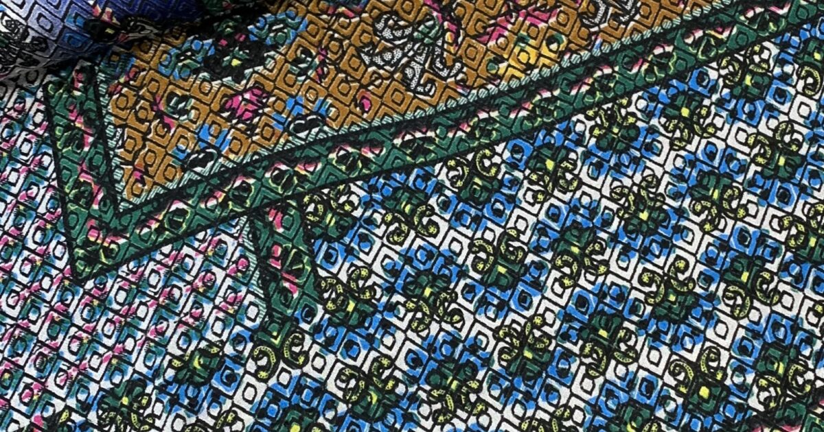 Polyester geweven burn out folklore print | Megastoffen