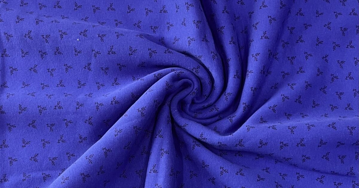 Sweatstof kleine bloemetjes kobaltblauw | Megastoffen