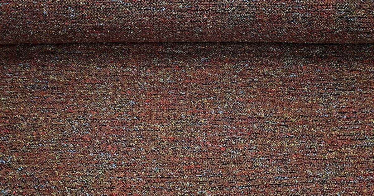 Brown multi -colored fabric loops effect | Megastoffen