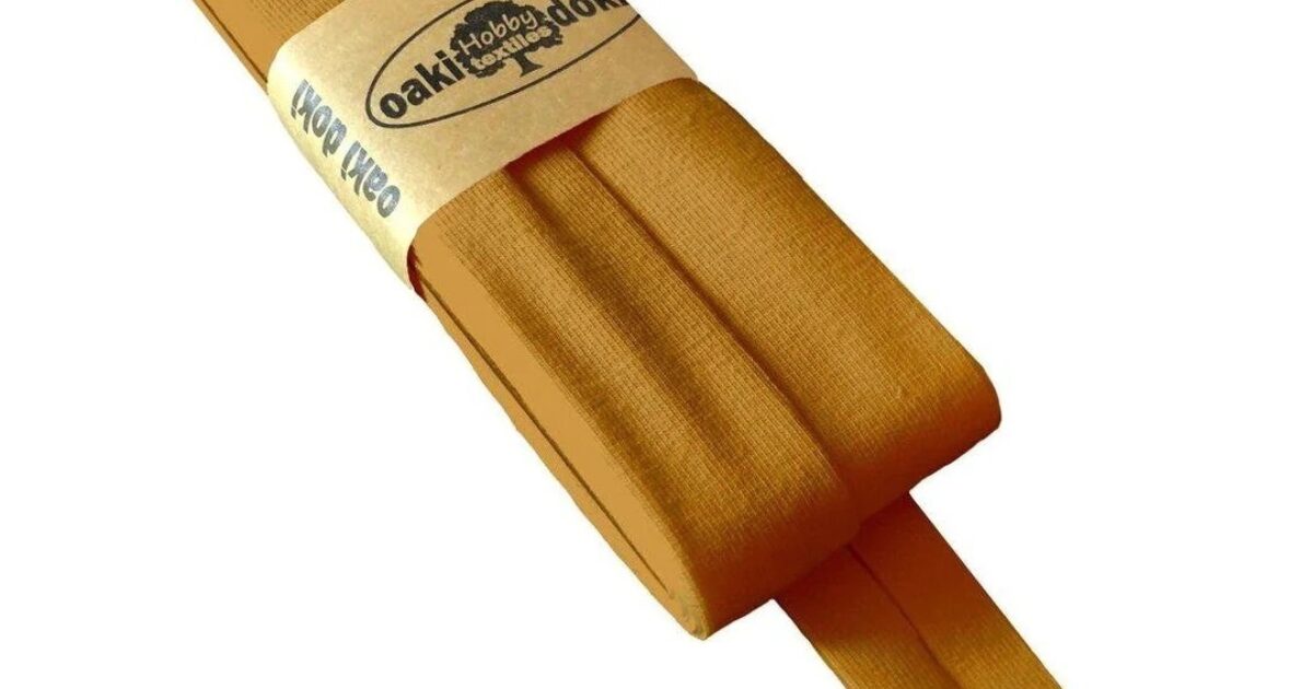 Oaki doki Tricot Biaisband Donker Oker | Megastoffen